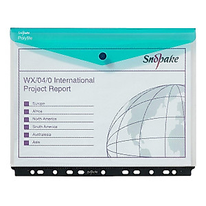 Snopake 15694 Polyfile A4 High Capacity Ring Binder Popper Wallet Landscape Classic Clear with Electra Assorted Colour Closures, Pack of 5