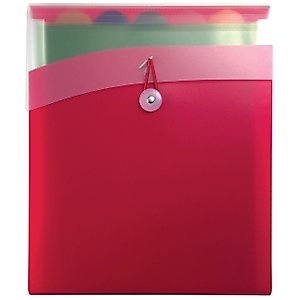 Better Office Products Vertical Expanding 6 Pocket Backpack File, 1 Piece, Letter Size, for Easy Backpack Access, Multicolored Pockets and Tabs, Asst'd Colors, Color Will Vary - Red, Blue, or Black