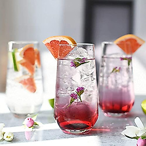 Krosno Tall Water Juice Drinking Glasses | Set of 6 | 16.2 oz | Splendour Collection | Highball & Tumbler Crystal Glass | Home Restaurants and Parties | Dishwasher Safe | Gift Idea | Made in Europe