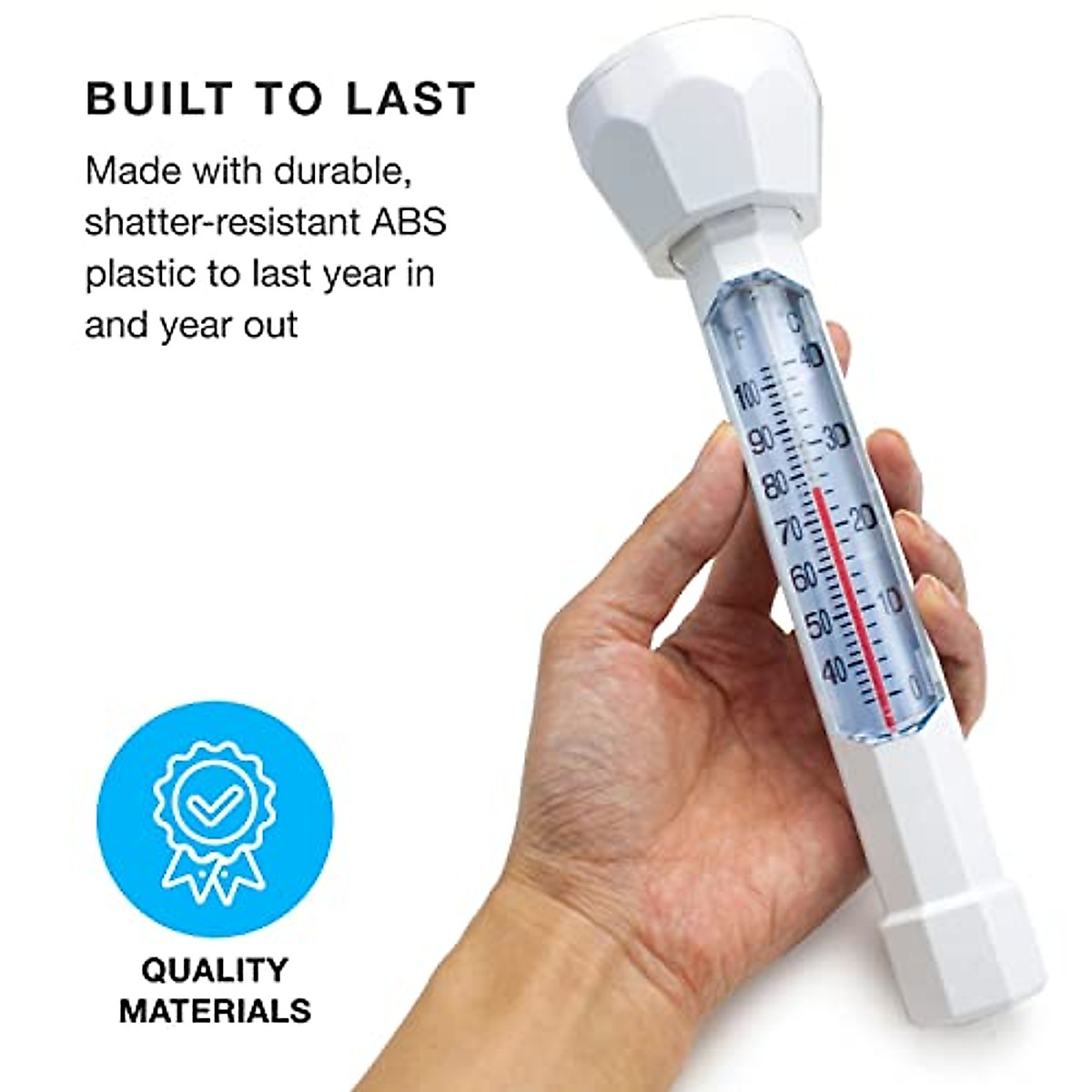 SplashTech Floating Buoy Pool Thermometer with Jumbo EZ Read Display & Cord- Shatter Proof- Swimming Pool Maintenance Equipment for Indoor or Outdoor Swimming Pool, Hot Tub, Jacuzzi, Spa