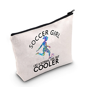 TSOTMO Soccer Cosmetic Bag Soccer Lovers Makeup Bag Soccer Player Gift Soccer Game Fans Gift Football Gift (Soccer G)