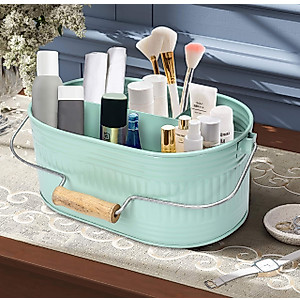 utensil caddy for parties, utensil caddy for countertop, kitchen utensil caddy, plate and utensil caddy - picnic utensil caddy, kitchen utensil caddy for countertop - 13.5 Inches (Mint Green)