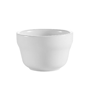 CAC China RCN-4 Clinton Rolled Edge 4-Inch Super White Porcelain Bouillon, 7.25-Ounce, Box of 36