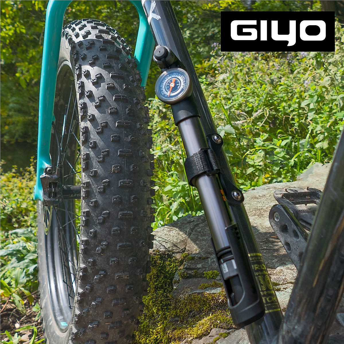 GIYO Mini Bike Pump with Gauge 2 Stage HP/HV 120 PSI Schrader & Presta Bike Tire Pump | Easy Inflation for Road & MTB | Frame Mount Included | Taiwan Made (GP-993)