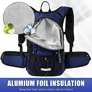 Hydration Pack Hiking Water Backpack - Miracol Insulated Water Bag with 2L Bladder Navy Blue