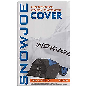 Snow Joe SJCVR-21 Universal Electric + Cordless Indoor/Outdoor Snow Thrower Cover for Snow Throwers up to 21-Inches in Width White