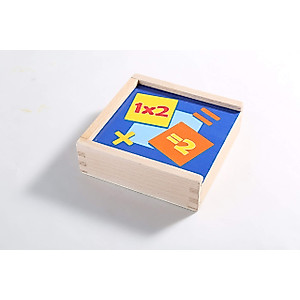 Ignite Inspire Improve Matching Game for 3 to 6 Year olds Memory Game for Boys and Girls Non Toxic Wooden Educational Toy for Toddlers Preschool Games 3-6 Age (Multiplication)