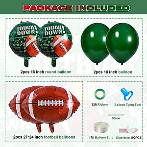 Football Party Balloon Arch Garland Kit, 106 Pcs Football Mylar Foil Latex Balloons for Kids Teenagers Sport Theme Birthday Party Decors, Football Theme Super Sunday Touchdown Party Decors Supplies