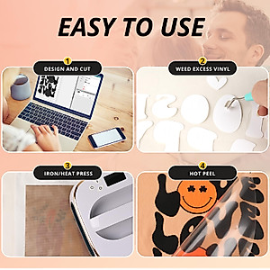 HTVRONT Black Puff HTV Vinyl Roll - 10" x 6ft, 3D Puff Heat Transfer for T Shirts, Cricut & Cameo - Easy to Cut, Weed & Transfer