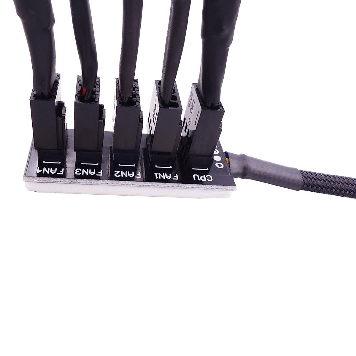 Fancasee PWM PC Fan Hub Power Supply Cable 1 to 5 Way Splitter PC Motherboard Case Fan Power Extension Cable Cord Hub for ATX Computer Case 4-Pin and 3-Pin Cooling Fans