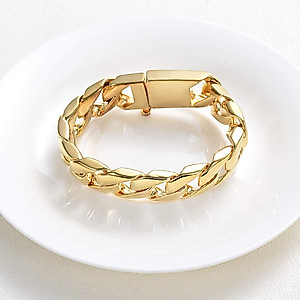 constantlife Cremation Bracelet for Ashes - Gold Color Stainless Steel Urns Bangle Keepsake Engravable Memorial Jewelry Gift (Customize)