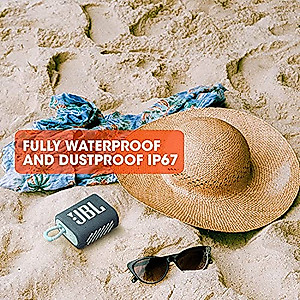 JBL Go 3 Portable Waterproof Wireless IP67 Dustproof Outdoor Bluetooth Speaker (White)