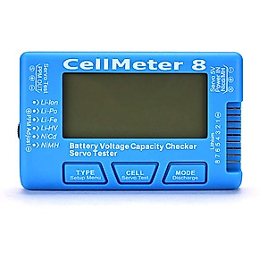 Treedix CellMeter 8 Battery Voltage Capacity Checker Voltage Balance Servo Tester LCD Backlight for LiPo Life Li-ion NiMH Nicd