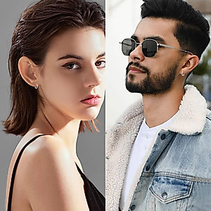 Dreamboat Simple Black Earrings for Women Wave Earrings Aretes De Hombre Black Hoop Earrings Men Huggie Earrings Cubic Zirconia Earrings 925 Sterling Silver Hypoallergenic Earrings Black Jewelry