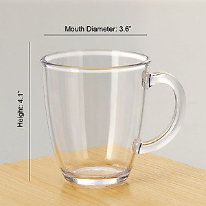 City Point 4 pcs 14 OZ OZ Crystal clear Plastic Coffee Mug, Break-Resistant Commercial Plastic Party Juice Cups, Picnic Drinking Cup