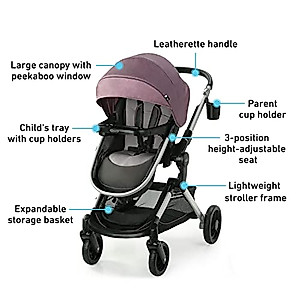 Graco Modes Nest Travel System, Includes Baby Stroller with Height Adjustable Reversible Seat, Pram Mode, Lightweight Aluminum Frame and SnugRide 35 Lite Elite Infant Car Seat, Norah