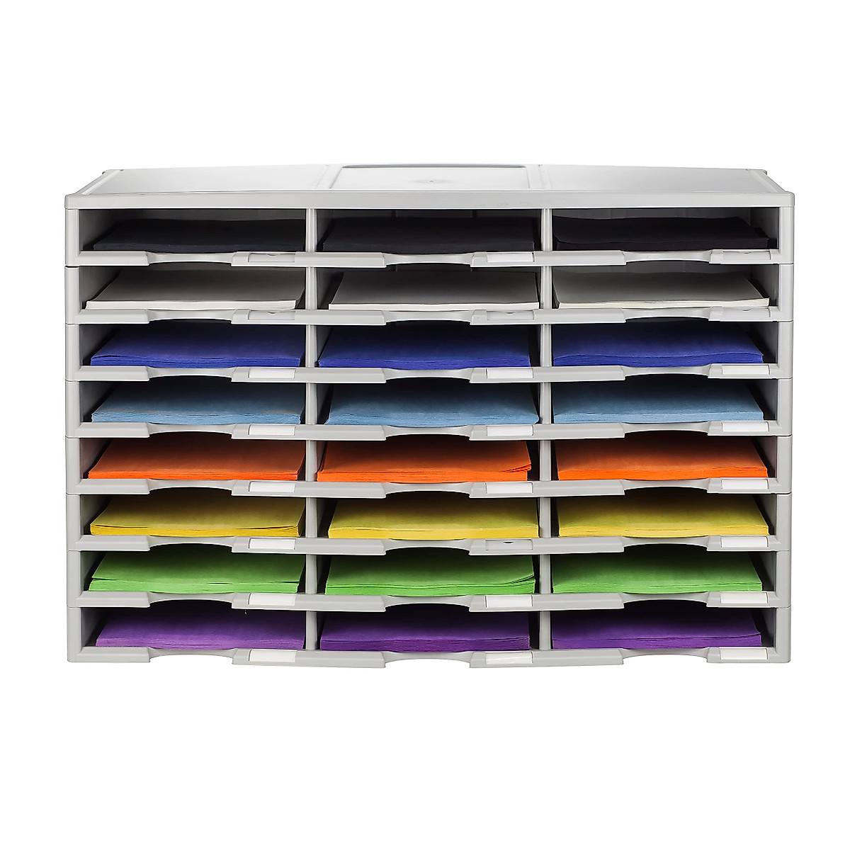 Storex 24 Compartment Literature Organizer, Gray