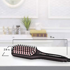 Remington Remington pro pearl full size ceramic heated smoothing brush purple cb7400p, Black