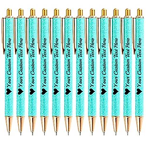 10PCS Personalized Ballpoint Pens with Stylus Custom Imprint Glitter Ballpoint Pen with Name Customized Ballpoint Pens Gift for Teacher Men Women