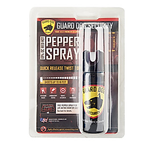 Guard Dog Security Glow in The Dark 2 oz Pepper Spray with UV dye - Police Strength – 25 bursts