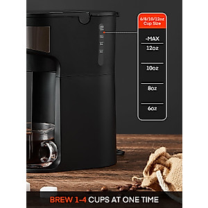 FOHERE Coffee Maker, Single Serve Iced and Hot Coffee Brewer for K Pod & Ground Coffee, with 90s Fast Brewing, 6 to 14 Oz Brew Sizes, 1000W Compact Coffee Machine with Water Window and Descaling Mode