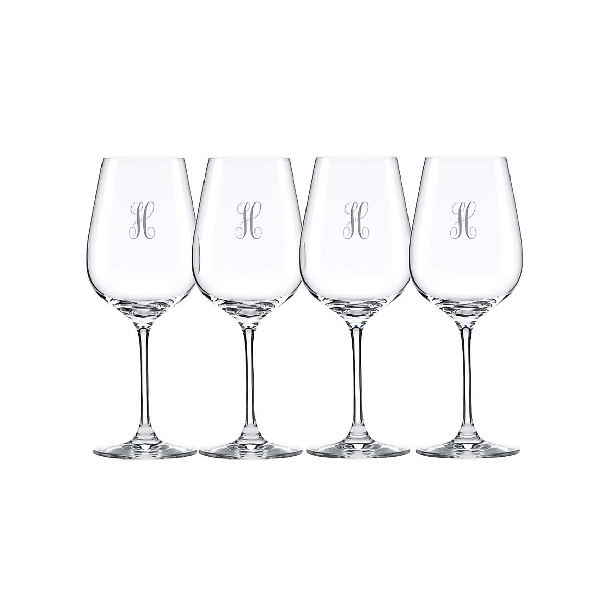 Lenox Personalized Tuscany Pinot Grigio Wine Glasses, Set of 4 Custom Engraved Crystal Wine Glasses for Pinot, Riesling, Chardonnay, Sauvignon Blanc and More