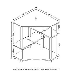 FURINNO Turn-N-Tube Space Saving Corner Desk, French Oak Grey/Black