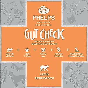 Phelps Wellness Collection Gut Check Digestive & Gut Health Lamb Recipe Dog Treats 2 Pack 4.5 oz