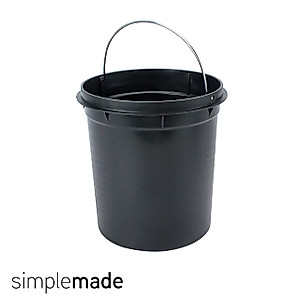 SIMPLEMADE Round Step Trash Can - 5 Liter / 1.3 Gallon - Stainless Steel Bathroom Trash Can, Small Trash Can with Lid, Metal Wastebasket, Galvanized Steel
