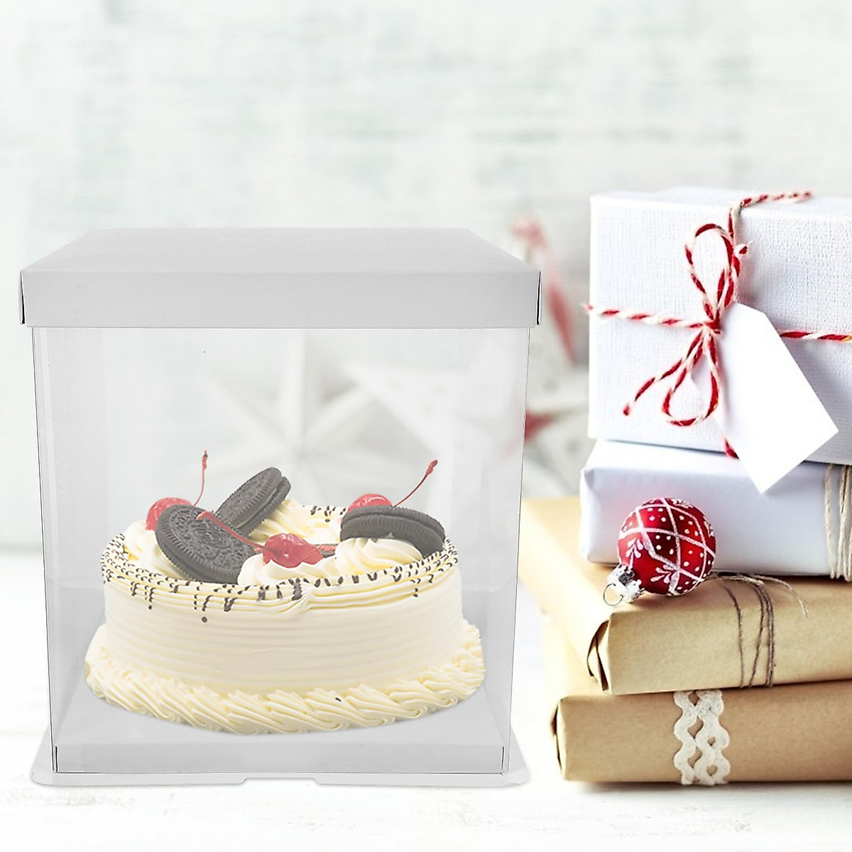 Kichvoe 5pcs Clear Cake Box 6 inch Transparent Bakery Boxes Plastic Cake Carrier with Lid Food Box Cupcake Cake Container Cake Packing Case for Wedding Birthday Christmas