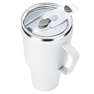 Zenbo 40 oz Tumbler with Handle - Stainless Steel Vacuum Insulated Cup with Lid and Straw, Keeps Drinks Cold up to 34 Hours - Sweat-Proof Body, Dishwasher Safe