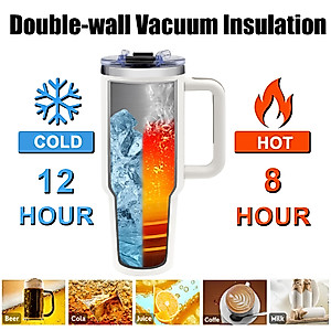 Gifts for Book Lovers Women, Book Lover Tumbler with Handle - 40oz Stainless Steel Travel Mug Insulated Coffee Cup, Bookish Bookworm Gift - Literary Librarian Gift - Reading Gifts for Readers Woman