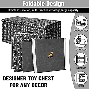 Joyrasic 2 Pack Large Toy Box Chest with Lid, Collapsible Sturdy Toy Storage Organizer Boxes Bins Baskets for Nursery Room, Playroom, Bedroom, Closet (Arrow)