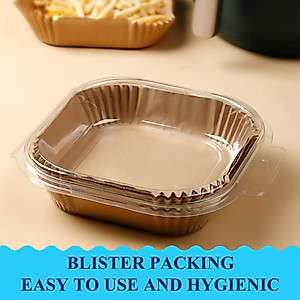 Air Fryer Disposable Paper, 100Pcs Parchment Paper Liners, Non-stick Cooking Paper, Oil Resistant, 6.3inch for 3-5Qt Air Fryer Baking Roasting Microwave (6.3IN-Square)