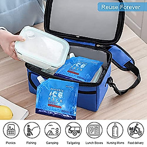 5-Packs Bulk Reusable ice Pack for Cooler Lunch Bags Lunchbox Cooler Backpacks Long Lasting Freezer Packs Cooler Accessories (for Lunchbox 7.5 x 6.5 inch)