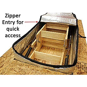 Attic Door Insulation Cover (54 x 25 x 13 in.) - Adjustable Straps and Zipper Opening - Fireproof Attic Tent Insulation Cover - Attic Blanket That Prevents Heat Loss – ThermoClimb by Remington Solar