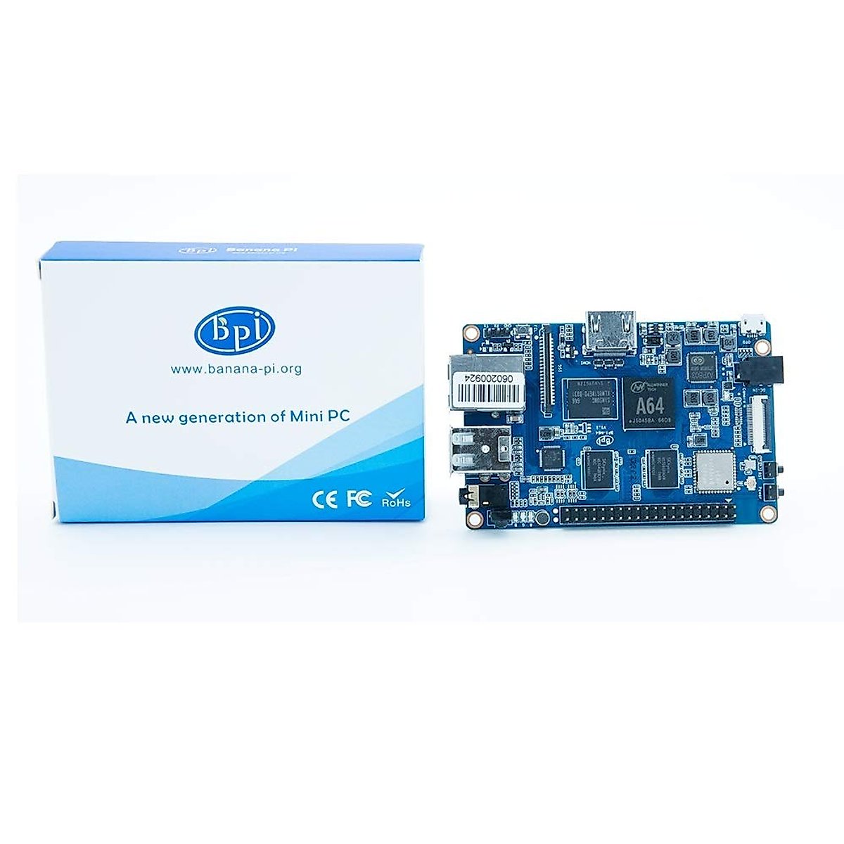 youyeetoo BPI-M64 Single Board Computer,2GB RAM/8GB EMMC, Support Win10 IOT Raspbian Android Ubuntu, for IOT Smart Home Control gatewa and NAS Server