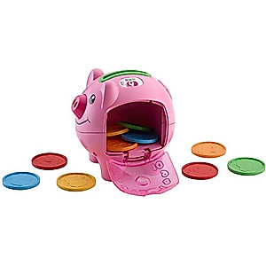 Fisher-Price Laugh & Learn Baby Learning Toy Smart Stages Piggy Bank With Music & Phrases For Infant To Toddler Ages 6+ Months