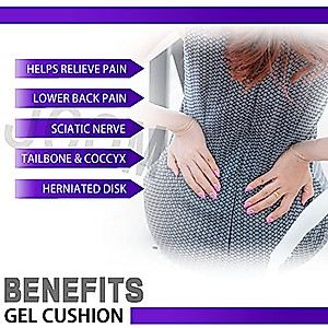 JOOM Gel Seat Cushion for Long Sitting – Back, Sciatica, Hip, Tailbone Pain Relief Cushion – Gel Seat Cushion for Office Chair, Cars, Long Trips – Egg Seat Gel Cushion for Wheelchair Pressure Relief