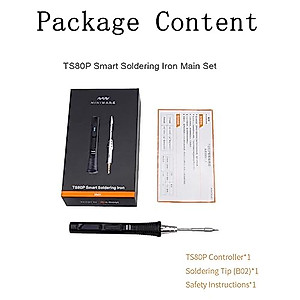 Mini Soldering Iron Kit, TS80P Solder B02 Tip, Heats Up Fast,Original Smart Welding Tool,USB Programmable, with STM32 Chip, 36W Portable DIY Welder Electric Tools,OLED Display,Auto Sleep Mode