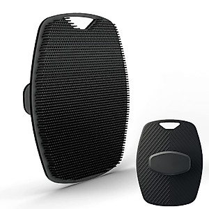 Exfoliating Silicone Body Scrubber,with Ergonomic No-Slip Handle,Cleaning and Massage Your Skin, Easy to Hold and Hang, Hygienic and Long-lastin (Black)