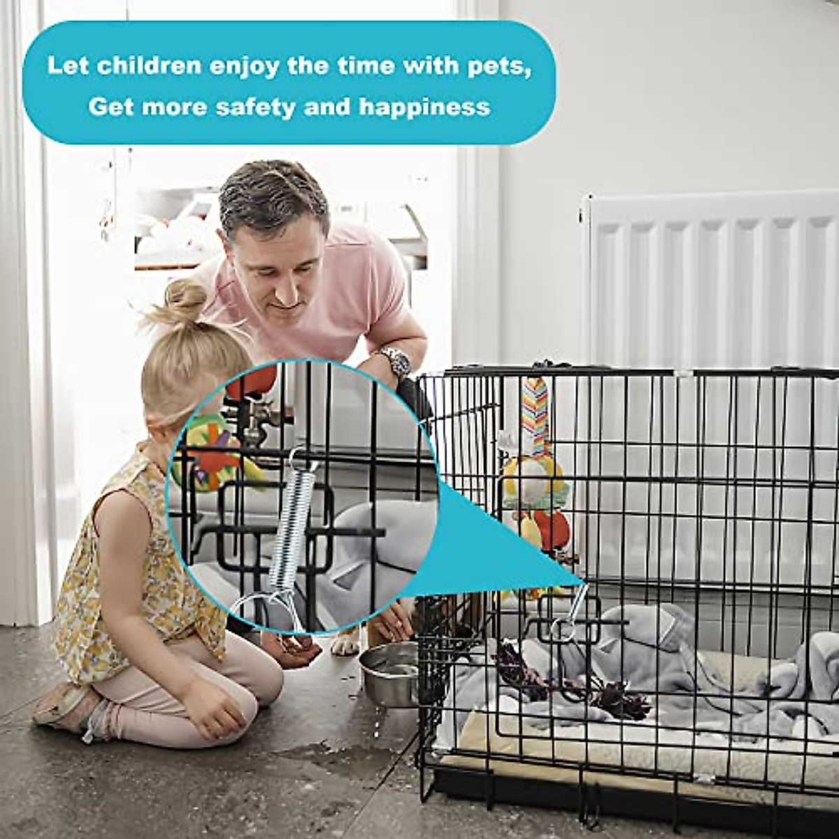 20PCS Spring Latch Hook for Cage Spring Cage Latch Metal Finger Spring Door Hook for Fixing Rabbit Birds Dog Cat Parrot Small Animal (3.34Inch)