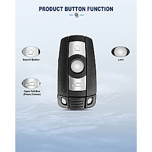 ECCPP KR55WK49123 Uncut 3 Buttons Ignition Key Fob Replacement for B MW 128i 135i 325i 328i 335i 525i 528i 530i 535i 550i 650i M5 M6 X5 X6 KR55WK49123
