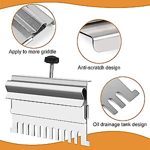 Petrirufun Universal Rear Grease Gate, Stainless Steel Food Mesh Screen for Blackstone, for Flame King Flat Top Griddle and Other Grill, Grill Accessories Block Food from Falling Into Grease Trap