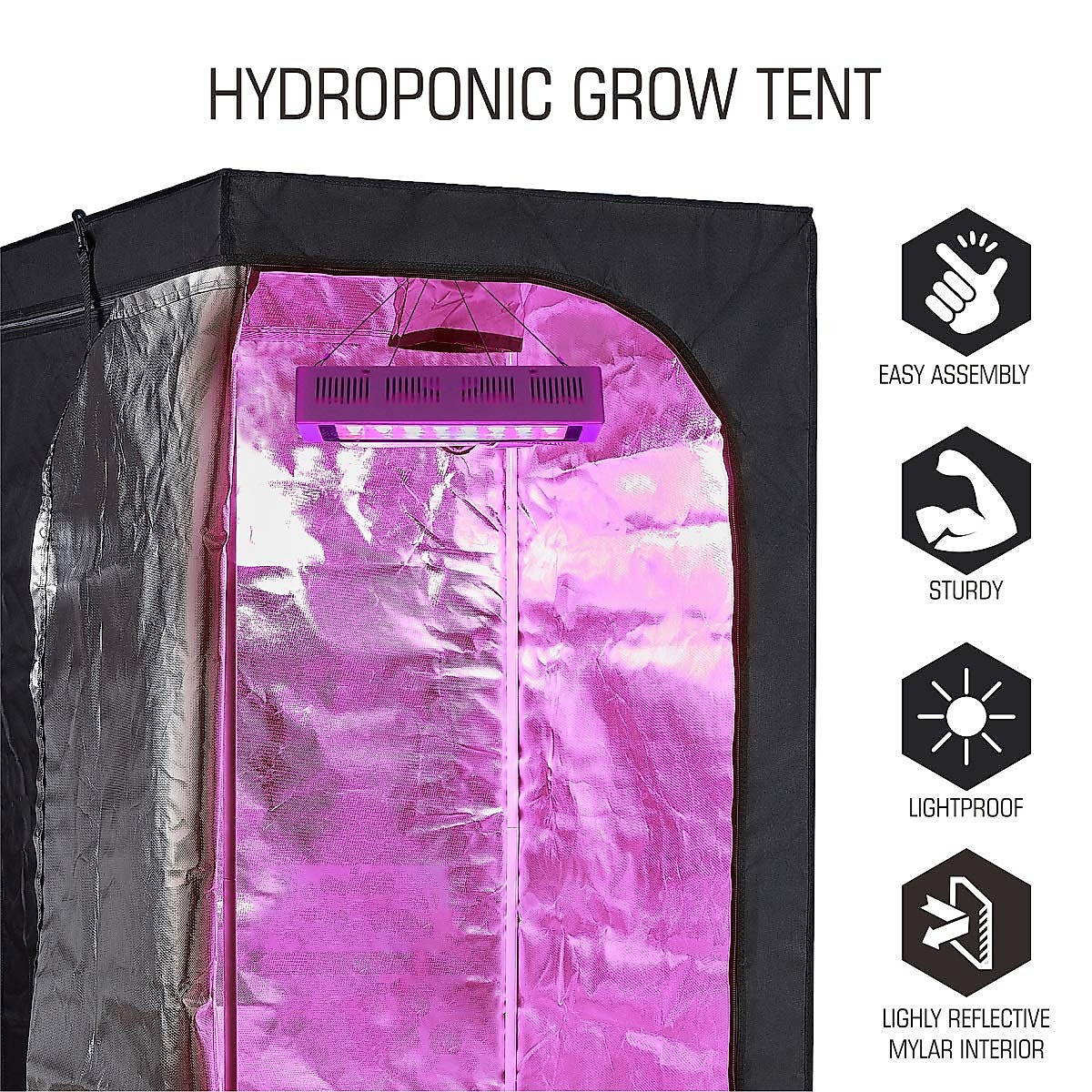 CDMALL Grow Tent Room Complete Kit 48"x48"x80" Kit Hydroponic Growing System Indoor Plants Growing Dark Room + Hydroponics Growing Setup Accessories (48"x48"x80" Kit)