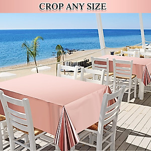 Kinlop 40 Inch x 100 ft Plastic Laser Tablecover Roll Disposable Iridescent Tablecloth Roll Iridescence Rectangle Holographic Foil Tablecloth for Disco Wedding Birthday Bridal Party (Rose Gold)