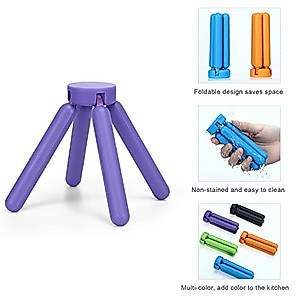 10 Pcs Non Slip Foldable Silicone Trivet Heat Resistant Insulation Pad Expanding Silicone Pot Holder Pad with Collapsible Cross Design Save Much Space, Multicolor