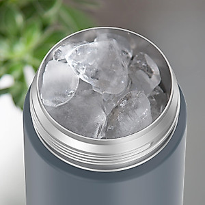 THERMOS FUNTAINER 16 Ounce Stainless Steel Vacuum Insulated Bottle with Wide Spout Lid, Stone Slate