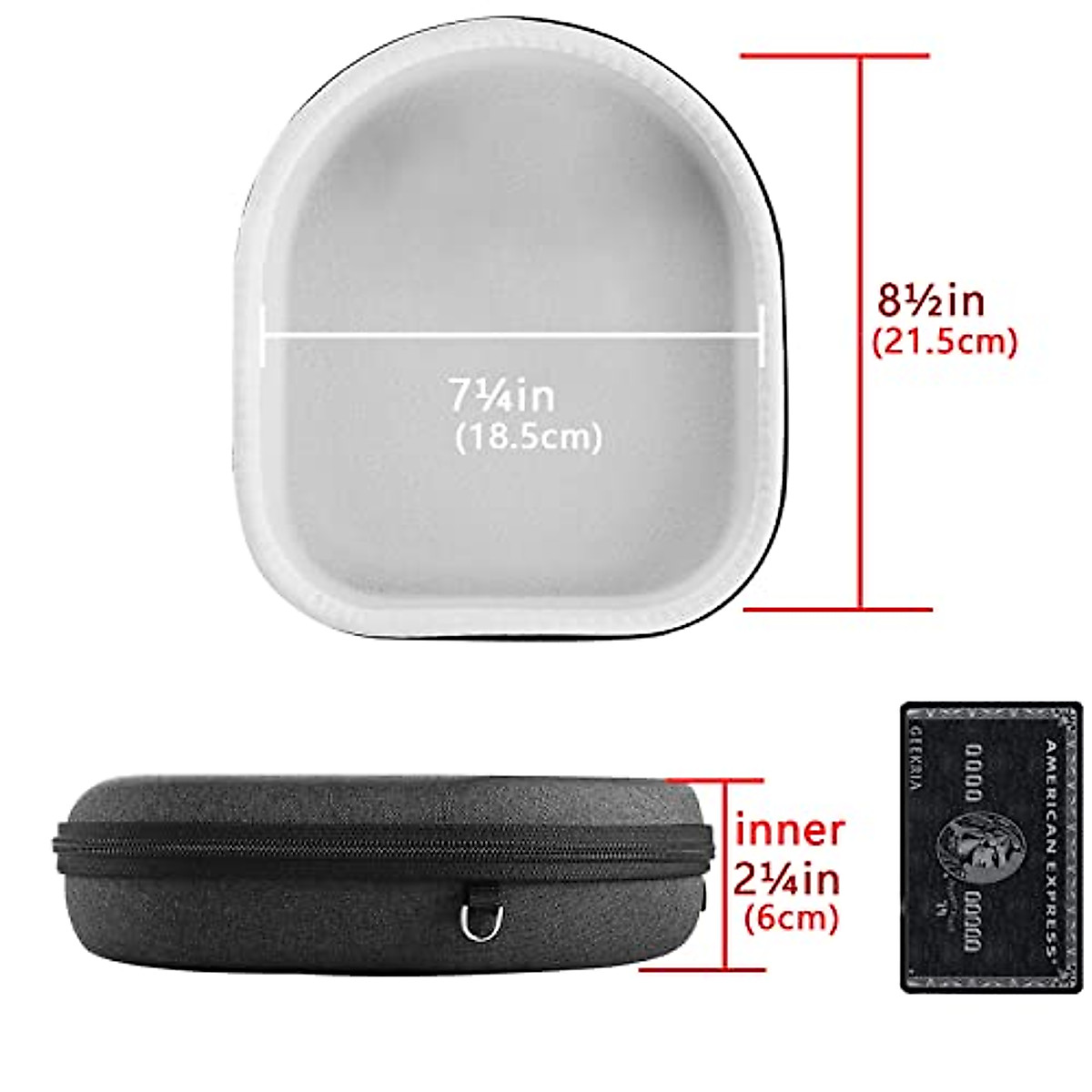 Geekria Shield Headphones Case Compatible with Bang & Olufsen Beoplay H9i, H95, H9, H8, H8i, H6, H4 Case, Replacement Hard Shell Travel Carrying Bag with Cable Storage (Dark Grey)