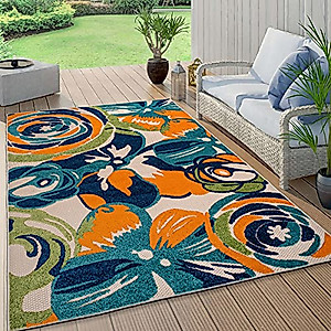 Rugshop Ravenna Modern Large Floral Flowers Indoor/Outdoor Area Rug 7'10" x 10' Multi